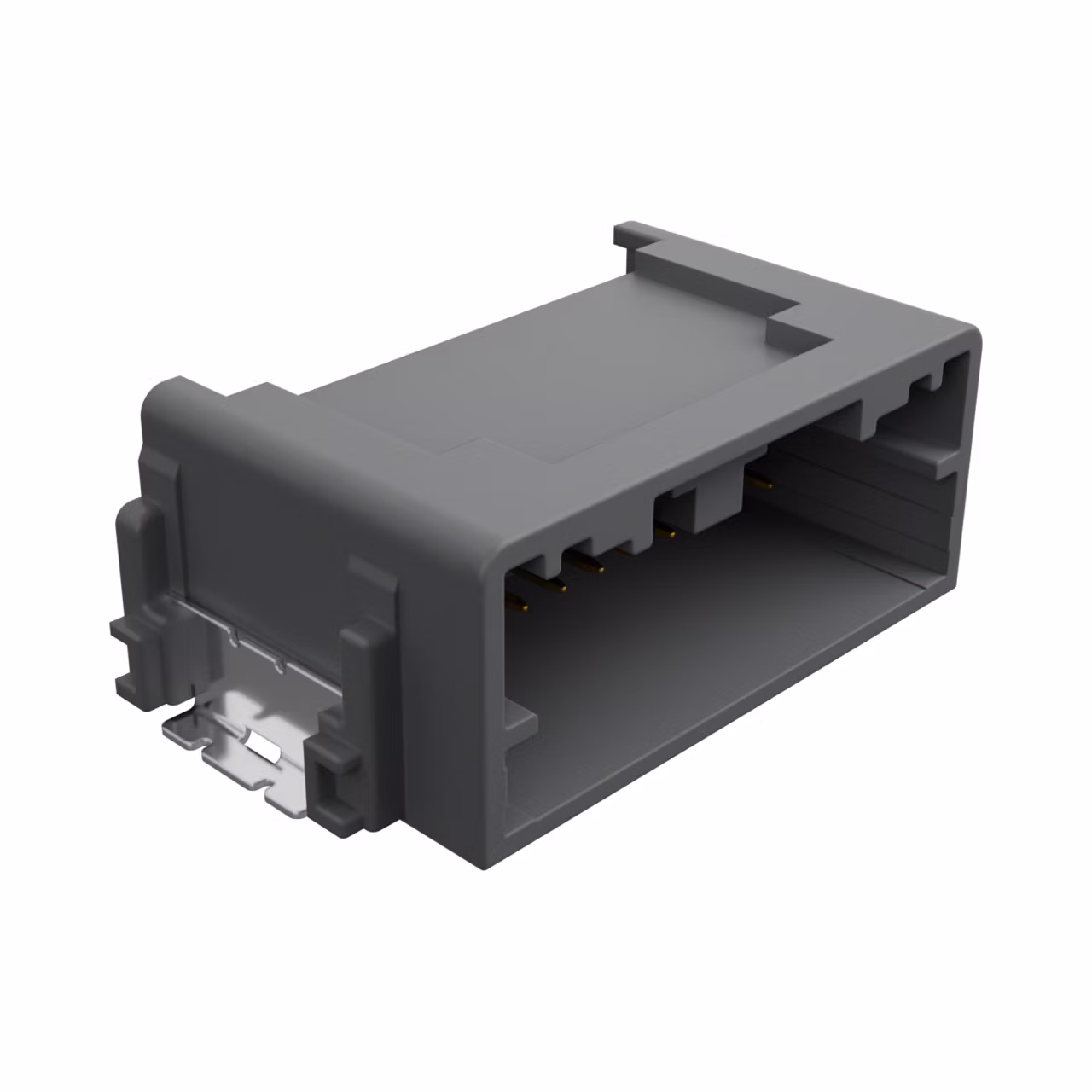 Mini50 Unsealed Header, UL 94 HB, Right-Angle, SMT, Dual Row, 16 Circuits, Gold (Au) Plating, Polarization Option B, Gray, Tube for sale