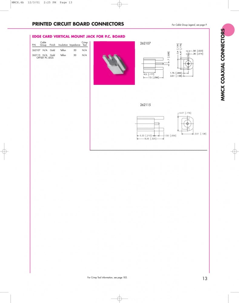 Amphenol MMCX documentation page 7