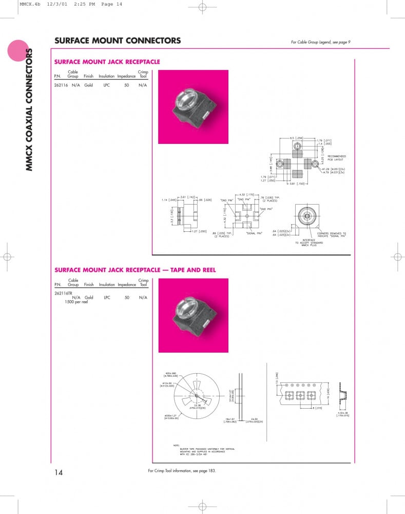 Amphenol MMCX documentation page 8