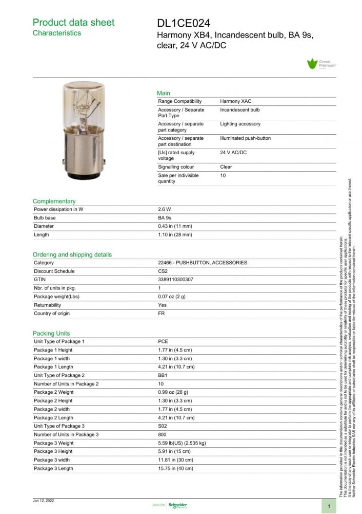 DL1CE024 technical document page 1