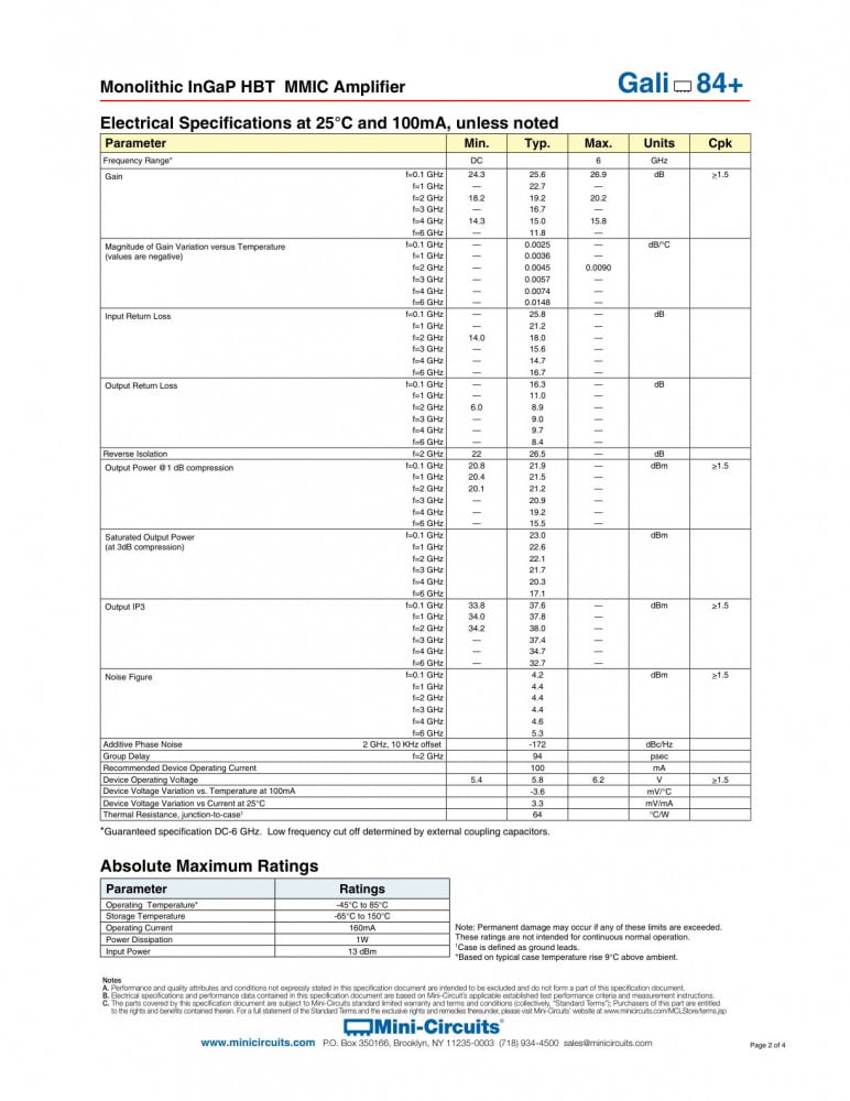 GALI-84+ datasheet page 2