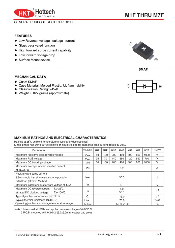 M7F datasheet page 1