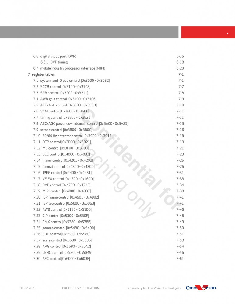 OV05640-A71A-1B datasheet page 7