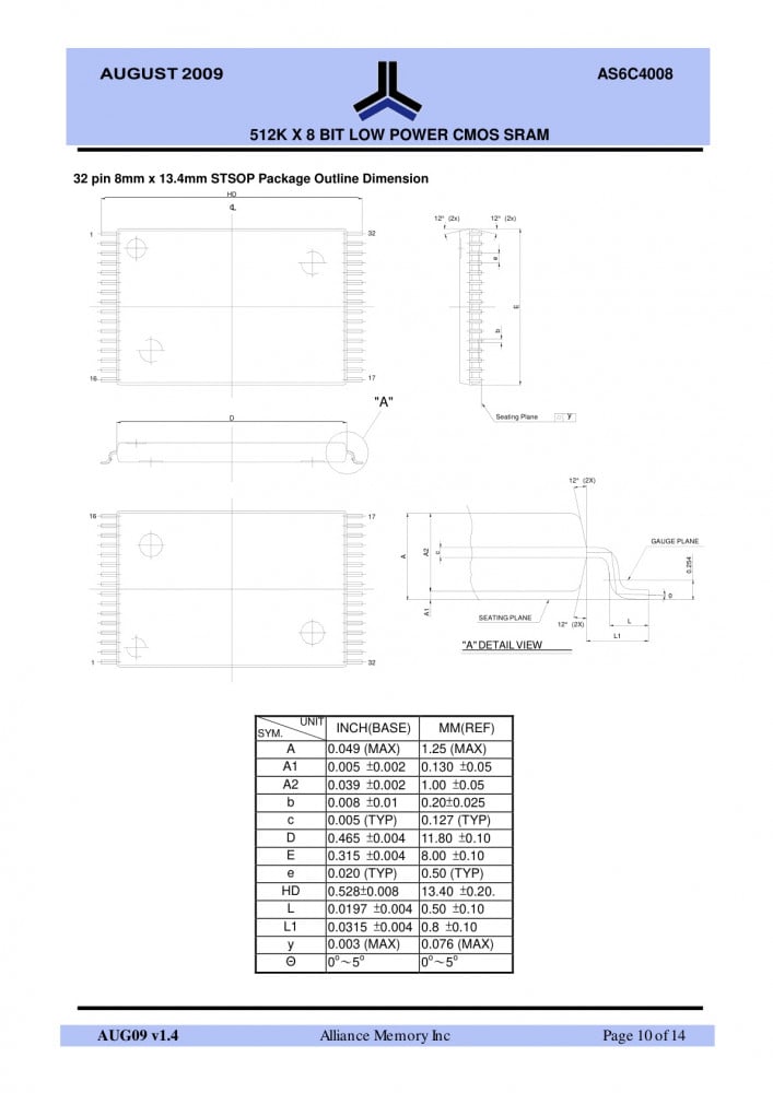 AS6C4008 datasheet page 10