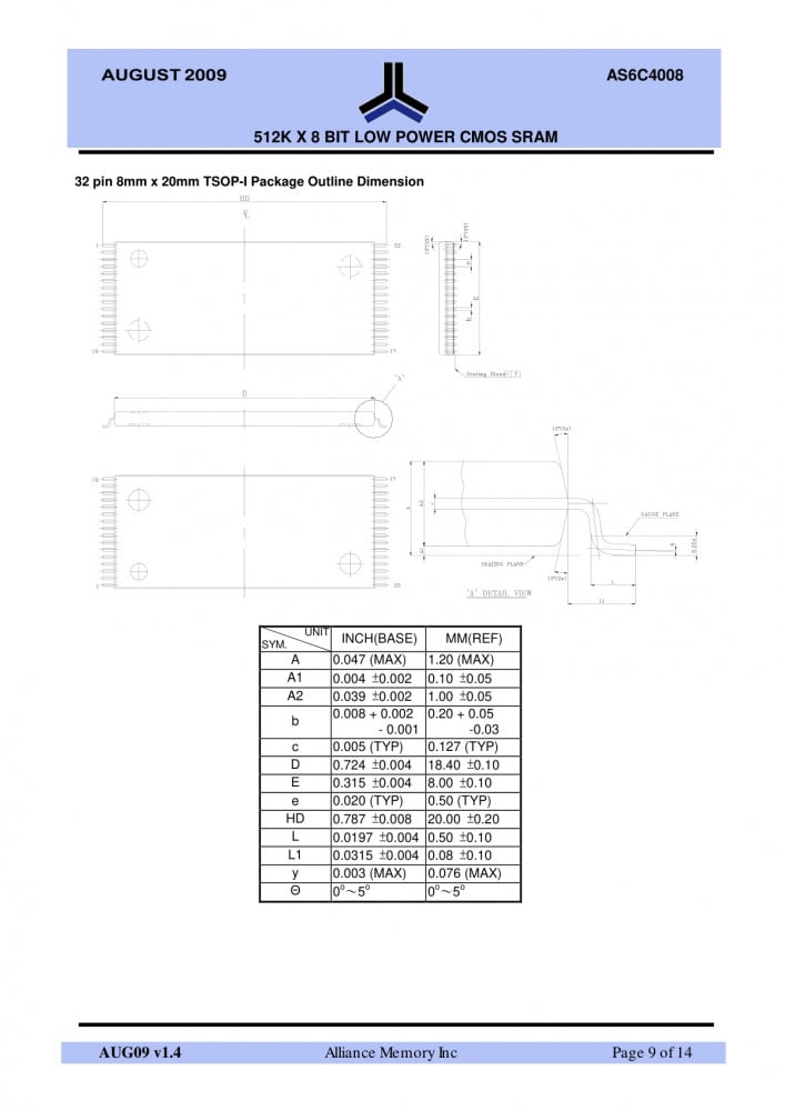 AS6C4008 datasheet page 9