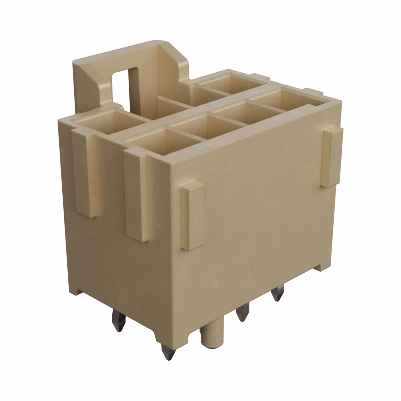 Ultra-Fit Vertical Header, 3.50mm Pitch, Dual Row, 8 Circuits, with Kinked Pins, Tin (Sn) Plating, Natural, Glow-Wire Capable, Tray for sale
