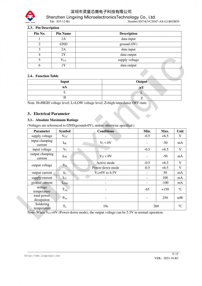 SN74LVC2G07 datasheet page 5