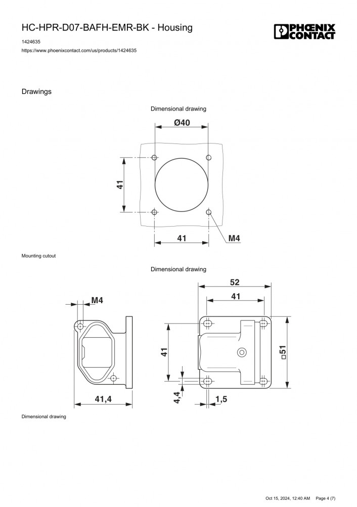 Phoenix Contact 1424635 technical document page 4