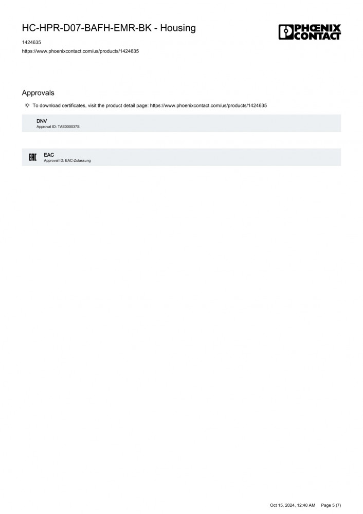 Phoenix Contact 1424635 technical document page 5
