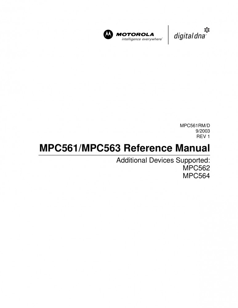 MPC561/MPC563 reference manual page 1