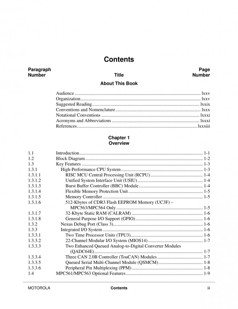 MPC561/MPC563 reference manual page 3
