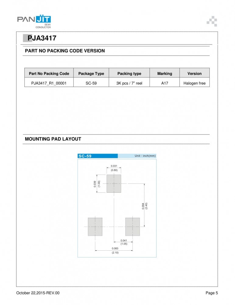 PJA3417 datasheet page 5