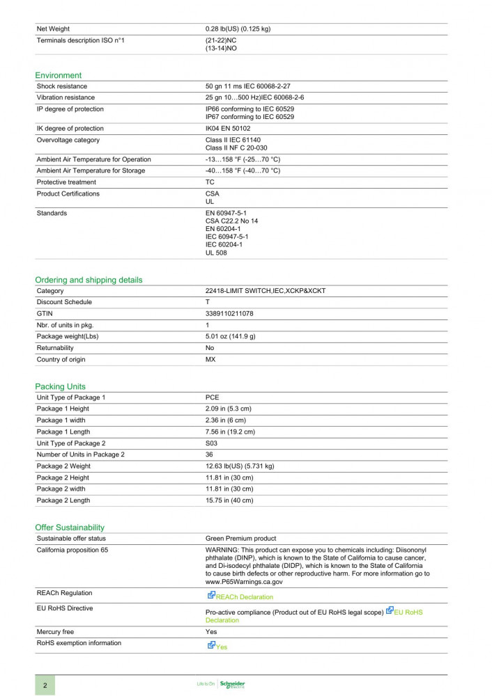 XCPR2521G13 technical document page 2