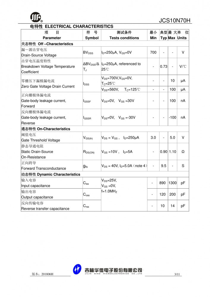 JCS10N70FH datasheet page 3