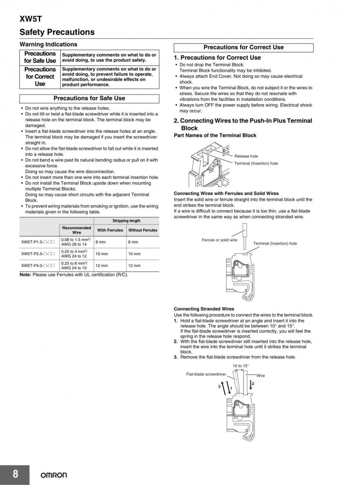 OMRON XW5E documentation page 8