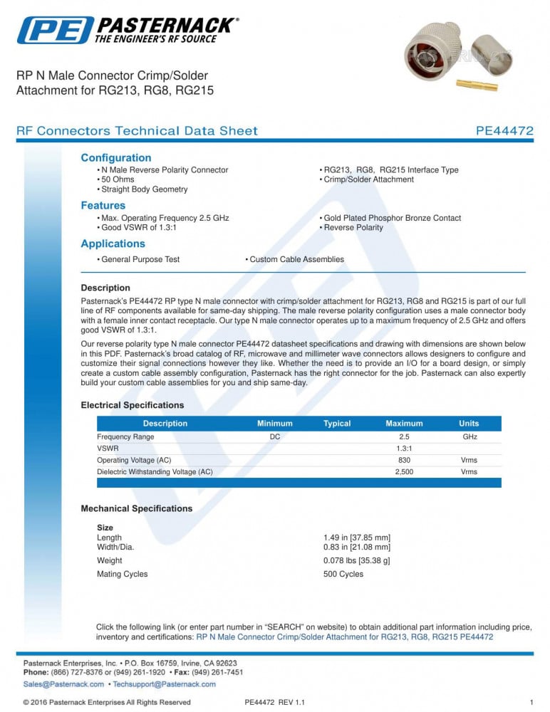 PE44472 technical document page 1