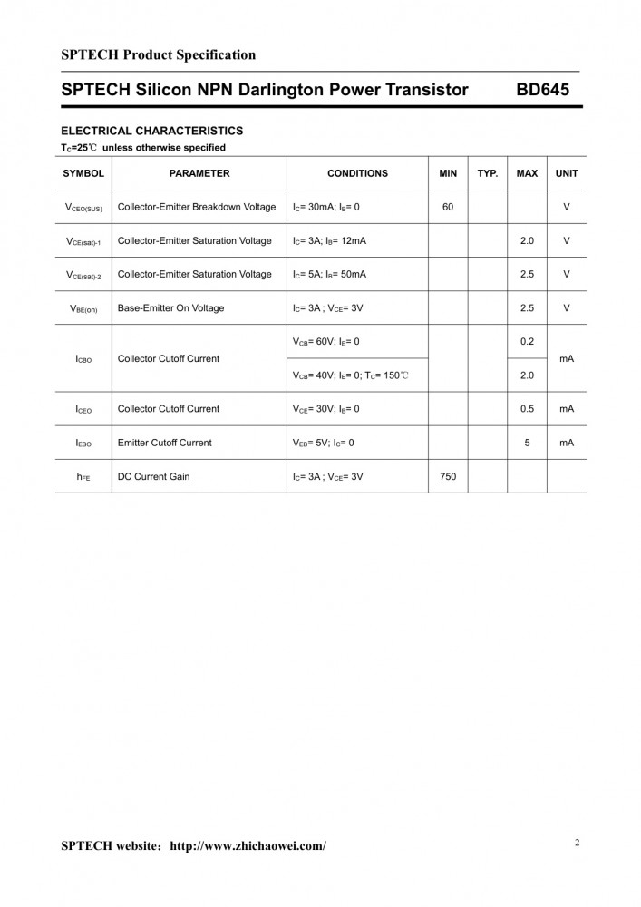BD645 datasheet page 2