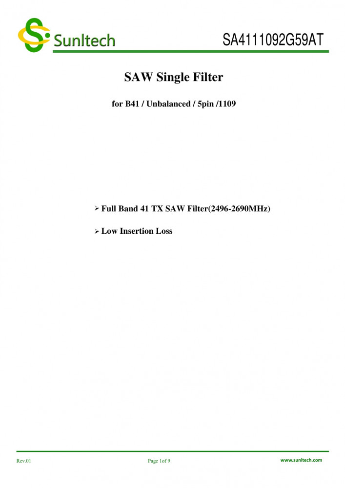 SA4111092G59AT datasheet page 1
