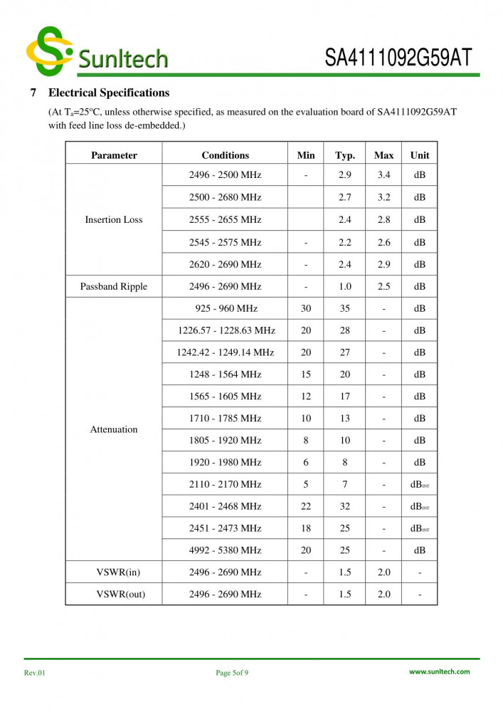 SA4111092G59AT datasheet page 5