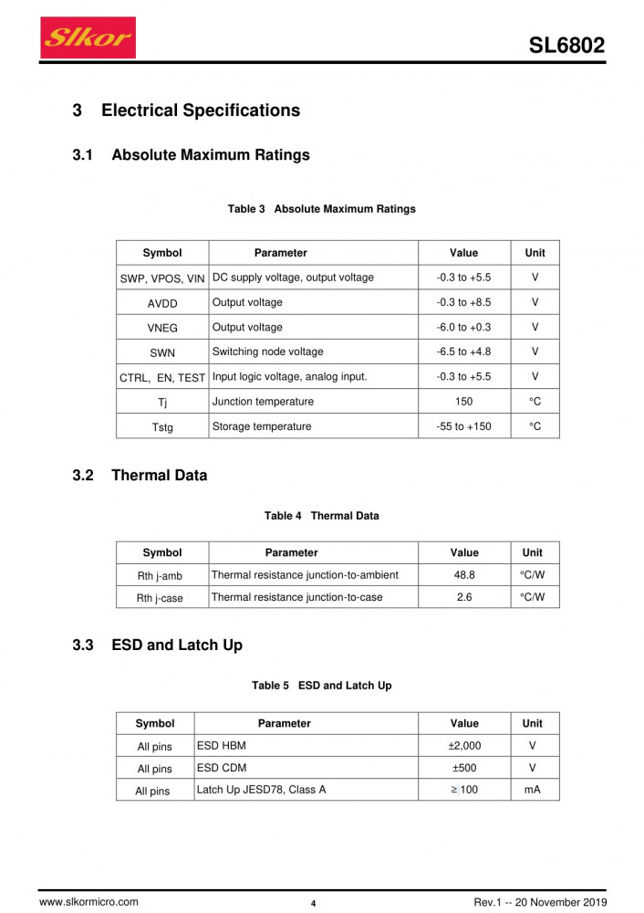 SL6802 datasheet page 4