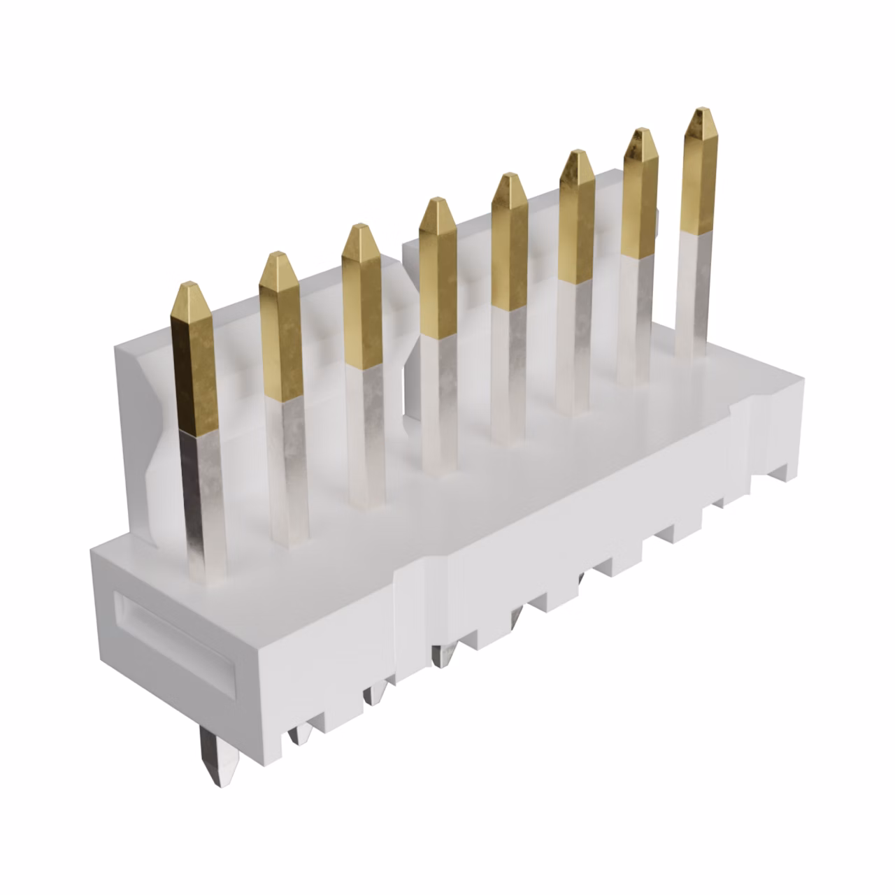 KK 254 Solid Header, Vertical, with Friction Lock, 8 Circuits, 0.76µm Gold (Au) Plating, 2.79mm Tail Length, Bag for sale