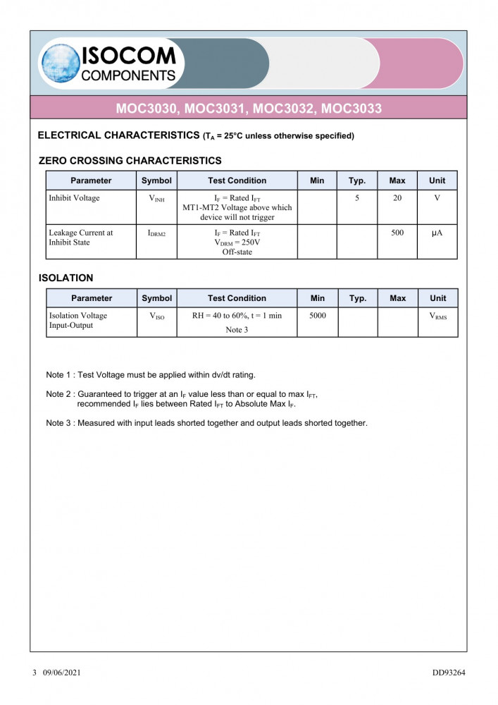 MOC3032 datasheet page 3