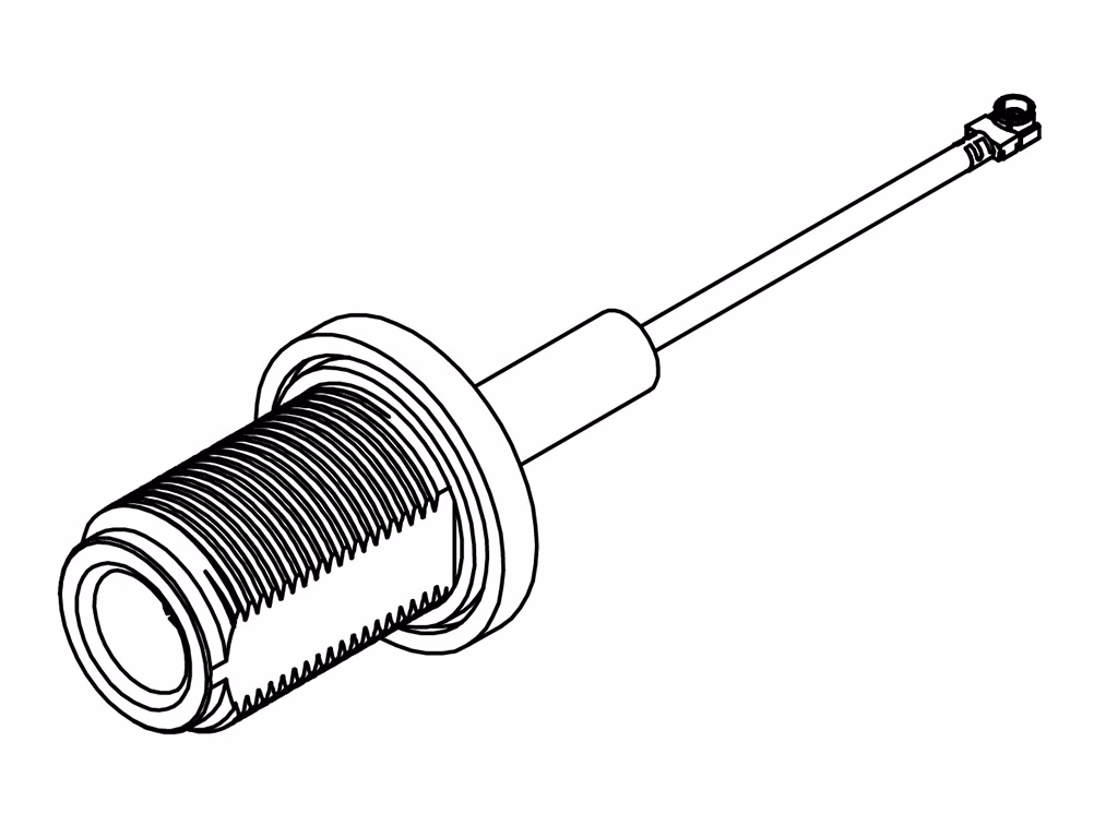 FAKRA Straight Jack Code D-to-MCRF, 1.32mm Cable, 114.30mm Length, 50 Ohms