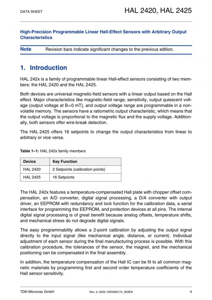 HAL 2425 datasheet preview, page 4