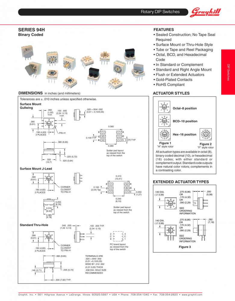 Grayhill Series 94H product documentation page 1