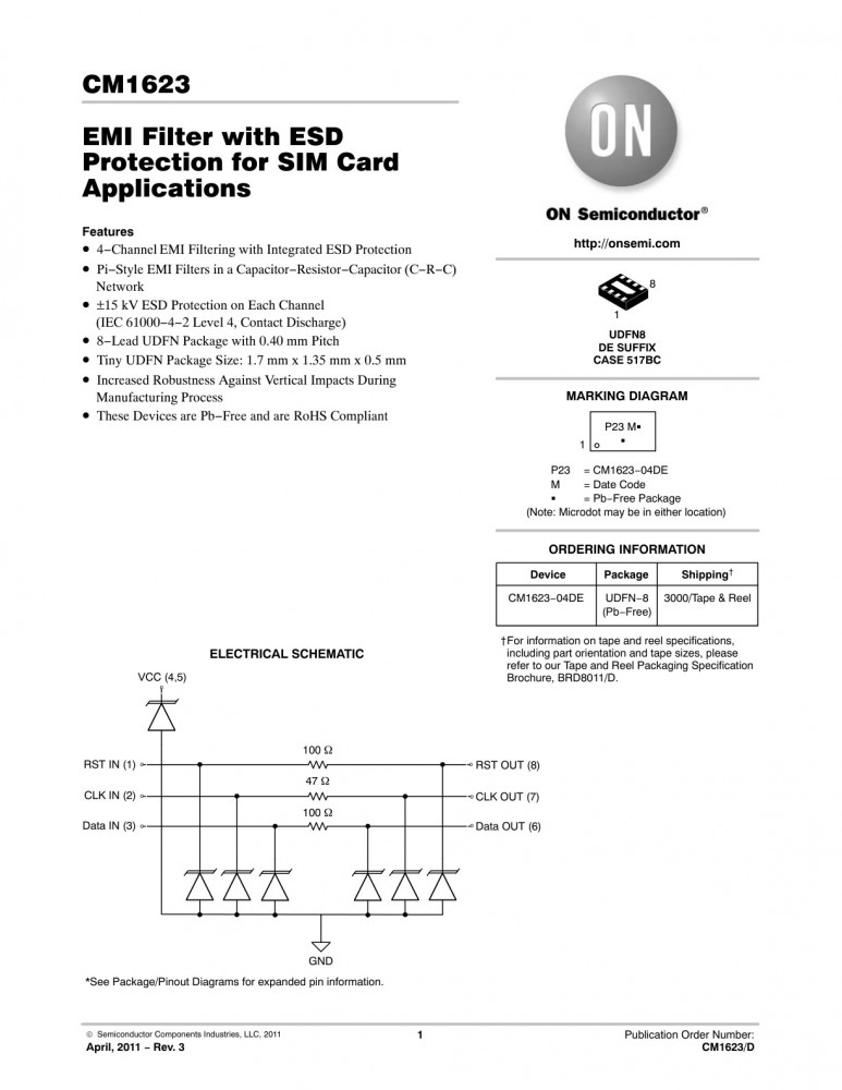 CM1623 datasheet page 2
