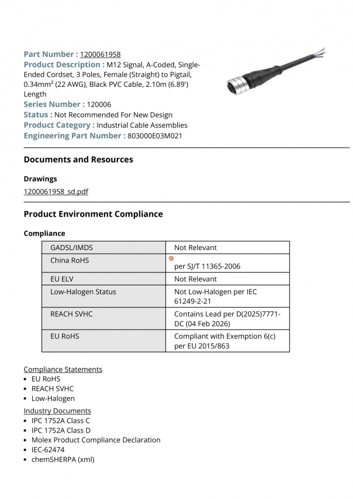 MOLEX drawing page 1
