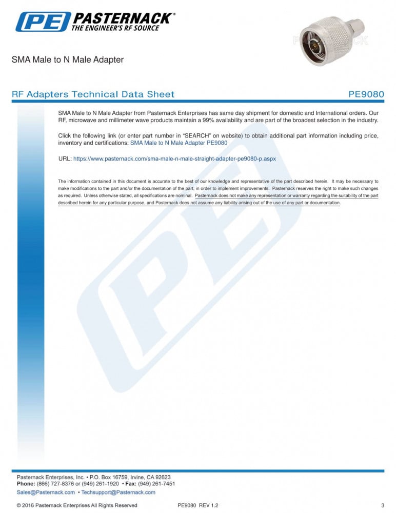 PE9080 technical document page 3