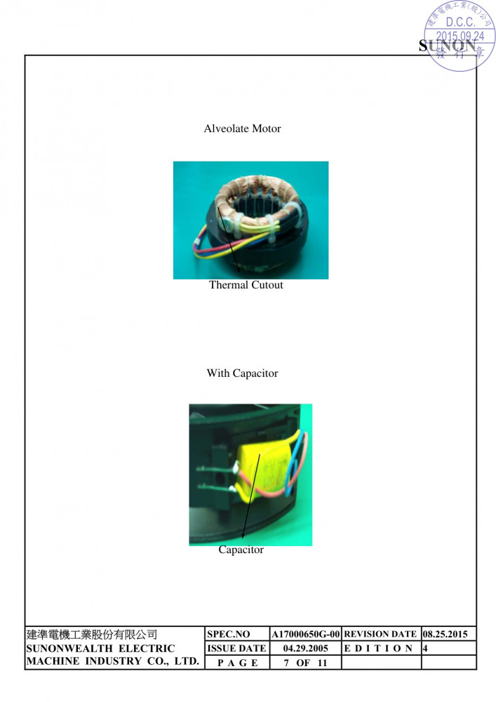 SUNON A2175-HBT specification page 7