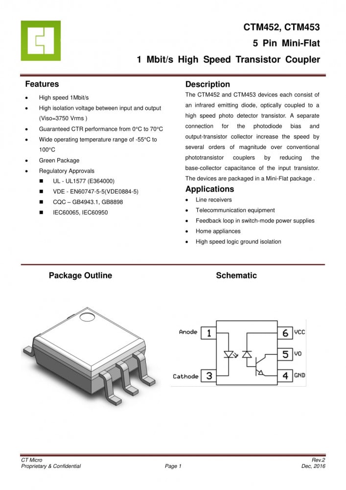 CTM453 datasheet page 1