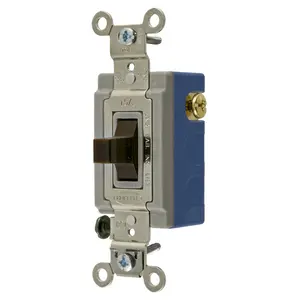 Extra Heavy Duty Industrial Grade, Toggle Switches, General Purpose AC, Single Pole, 15A 120/277V AC, Back and Side Wired Toggle