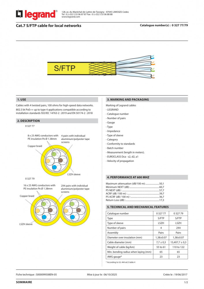 Legrand 032779 technical document page 1
