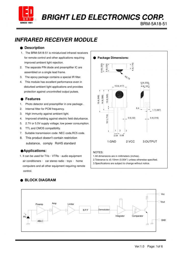 BRM-5A18-51 datasheet page 1