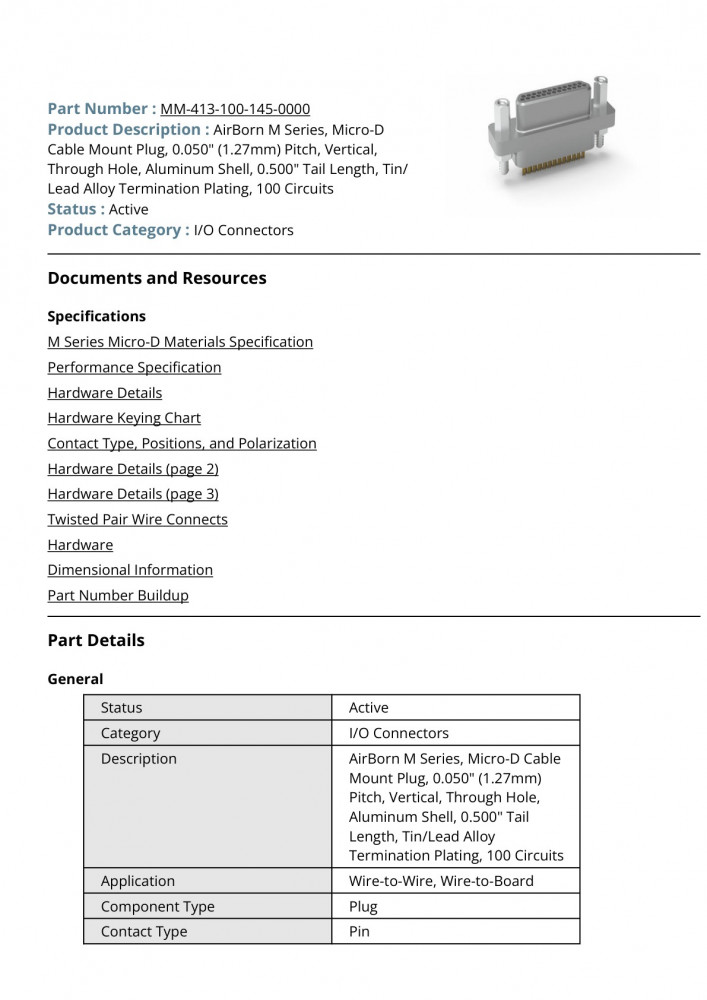 MM-413-100-145-0000 technical document page 1