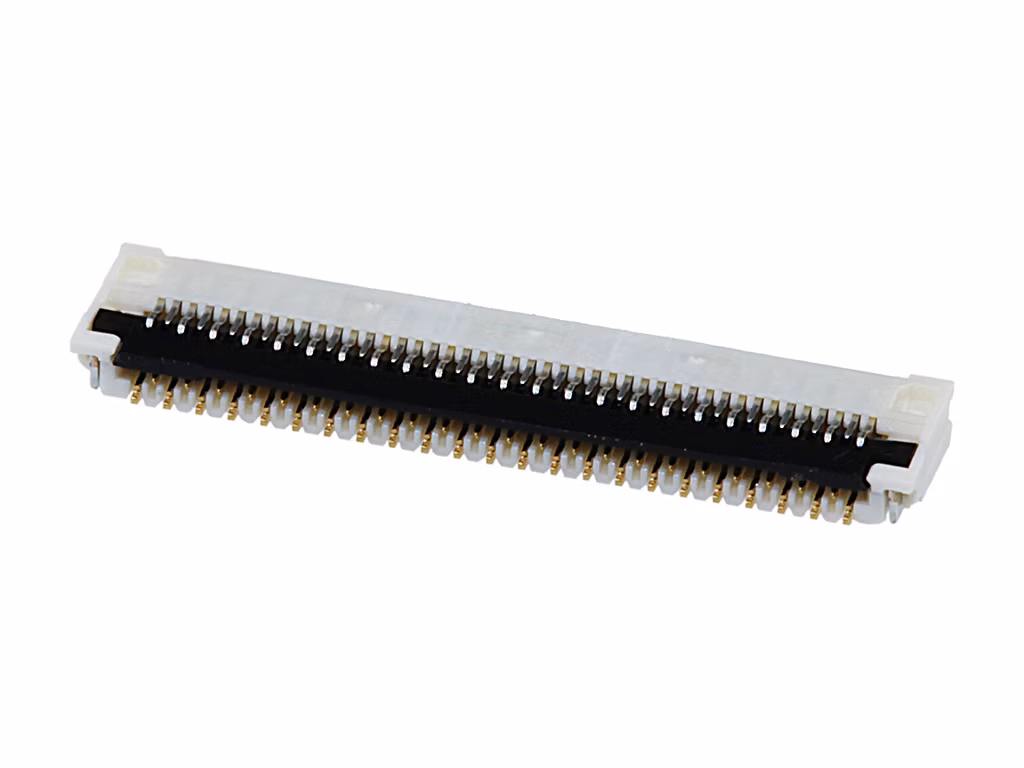 Easy-On FPC Connector, 0.25mm Pitch, 1.00mm Mated Height, Right-Angle, Surface Mount, Bottom Contact Style, with Extended Actuator, 41 Circuits, Halogen-Free, 6000 Pieces per Reel for sale