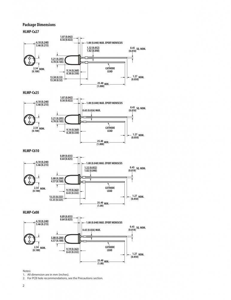 HLMP-C008 series datasheet page 2
