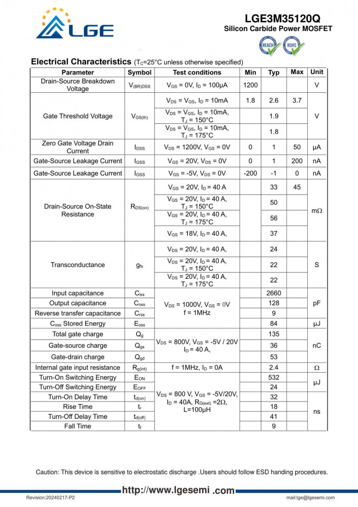 LGE3M35120Q datasheet page 2