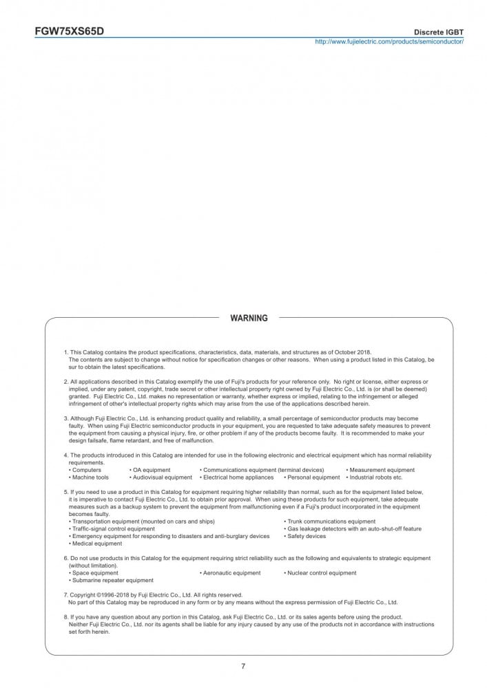 FGW75XS65D datasheet page 7