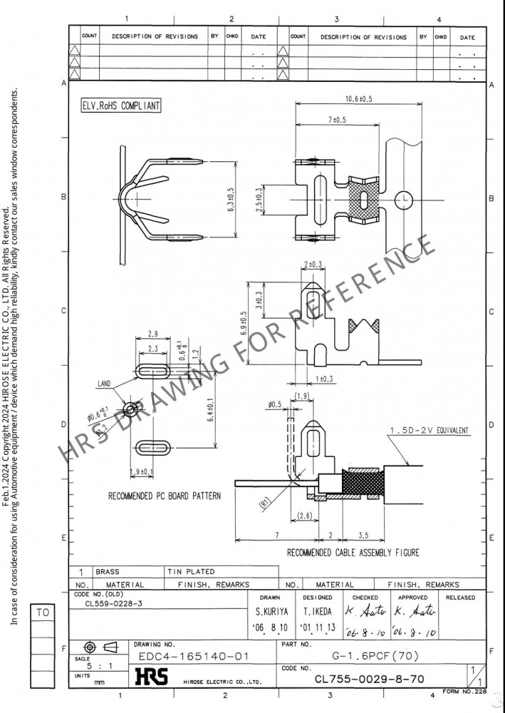HRS G-1.6PCF(70) technical document preview