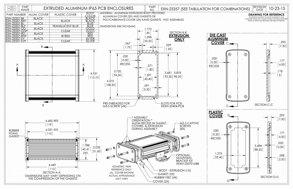 EXN-23357 series product drawing reference