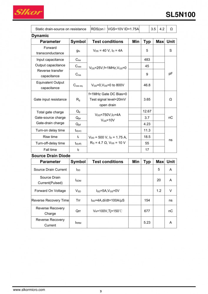 SL5N100 datasheet page 3