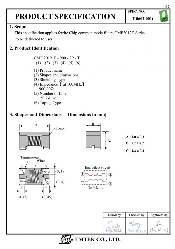 EMTEK CMF2012F specification page 2