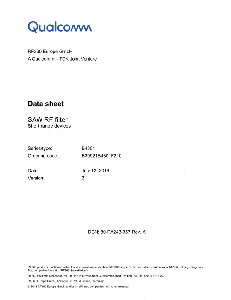 B39921B4301F210 datasheet page 3