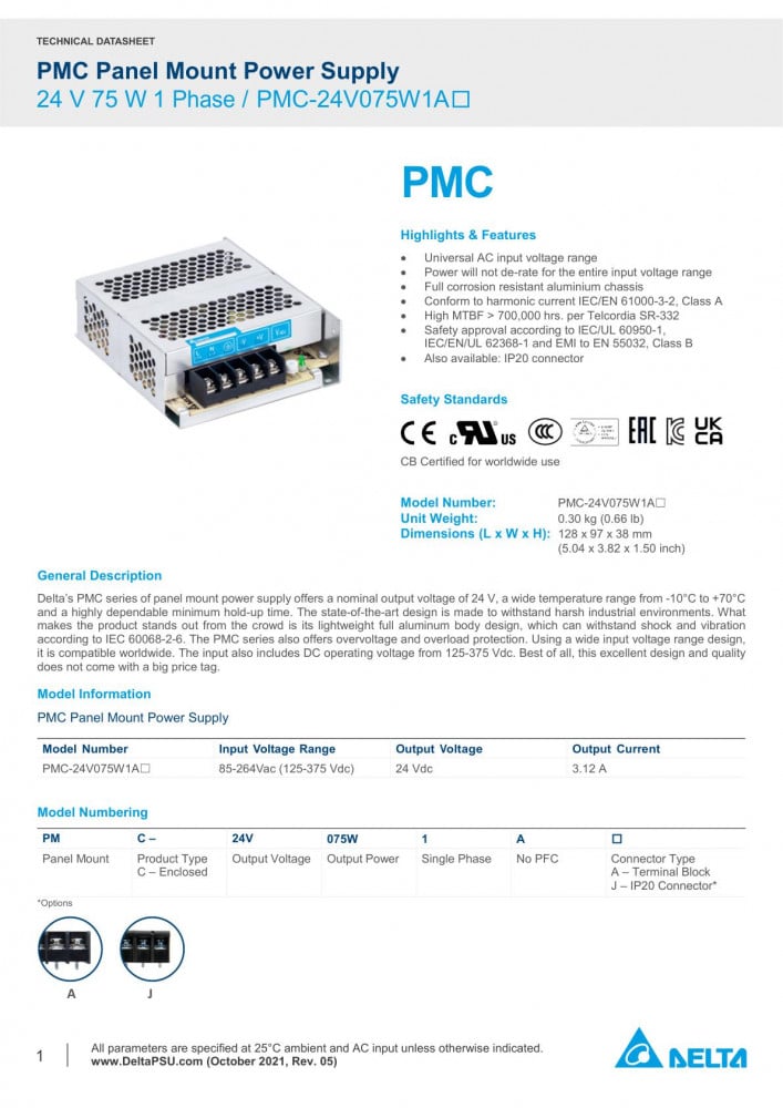 DELTA PMC datasheet page 1