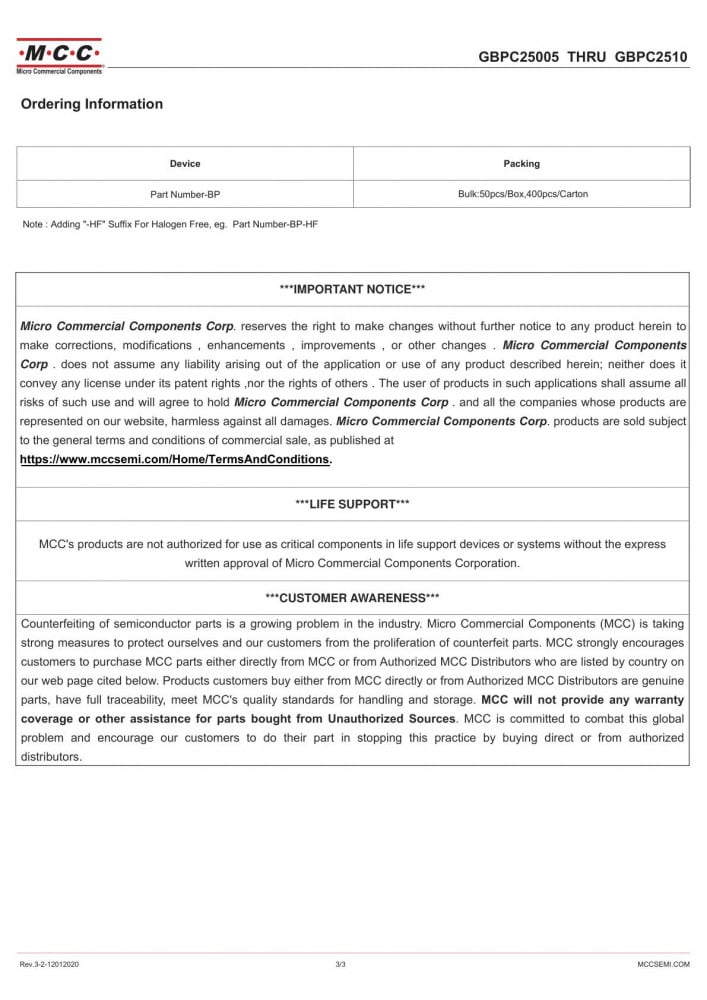 GBPC2504-BP datasheet page 3