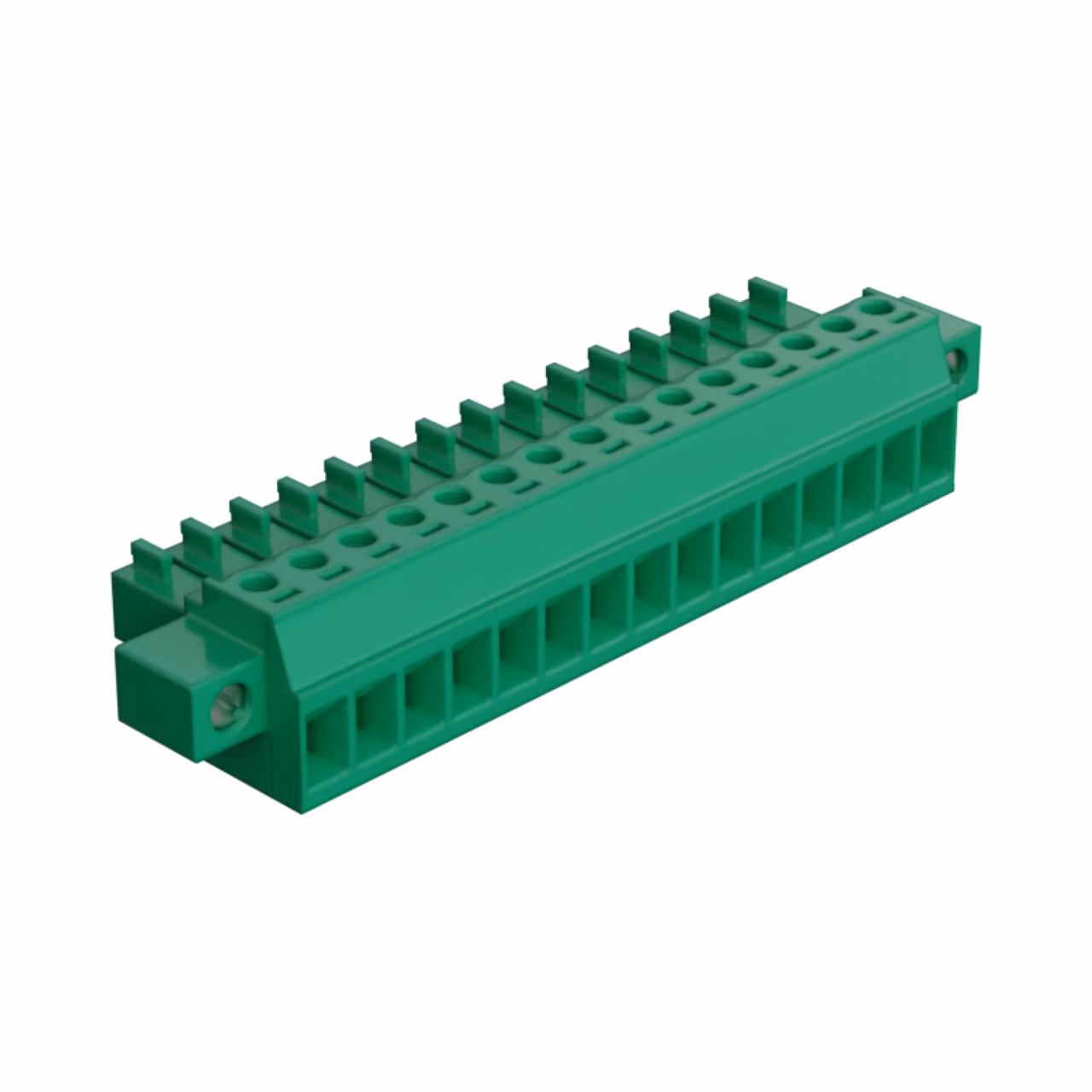 3.50mm Pitch Eurostyle Horizontal Plug, with Retention Screws, Green Housing, 15 Circuits for sale